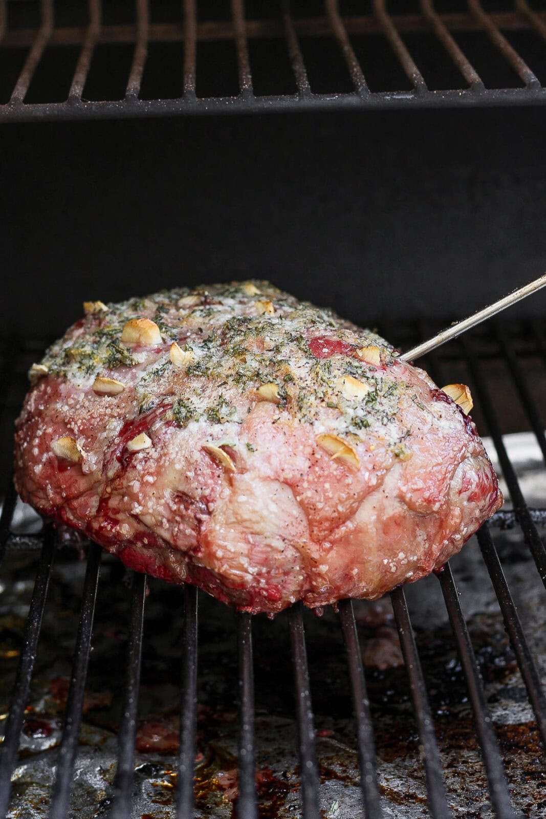 Garlic Herb Smoked Leg of Lamb with Chimichurri - The Wooden Skillet